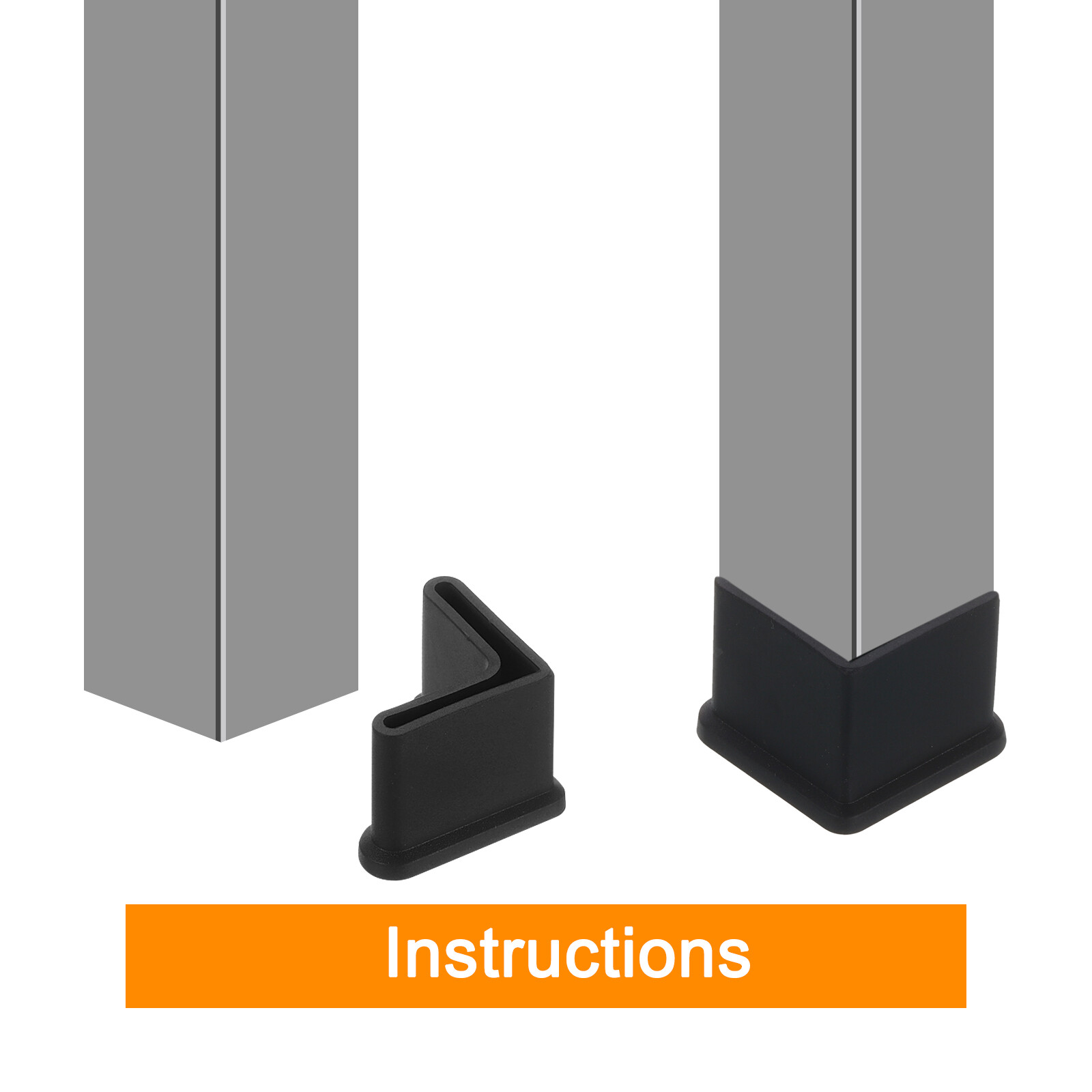 10Pcs L Shape Leg Pads, 1.57" x 1.57" PVC Furniture Leg Cover ...