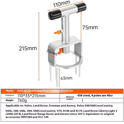 for Land Rover Cold Air Blower Remover Disassembler Removal Tool Heater ...