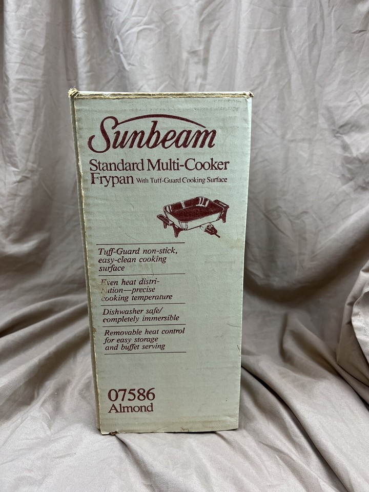 Sunbeam Multi Cooker Frypan Electric Fry Pan 07586 Almond Vtg NOS NIB ...