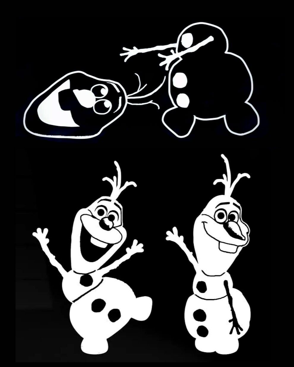 Olaf The Snowman Black And White