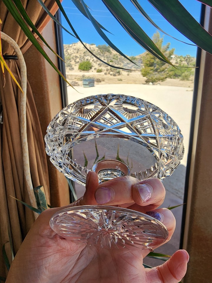 Compote ABP American Brilliant Period Cut Glass Crystal Sawtooth Edge ...