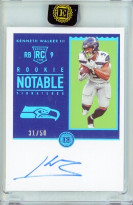 2022 Panini Encased KENNETH WALKER III Rookie Notable Sigs AUTO ...