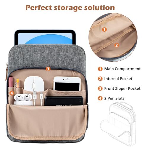 Book Sleeve with Zipper Book Pouch 11" X 9" Book Protector Pouch Book ...