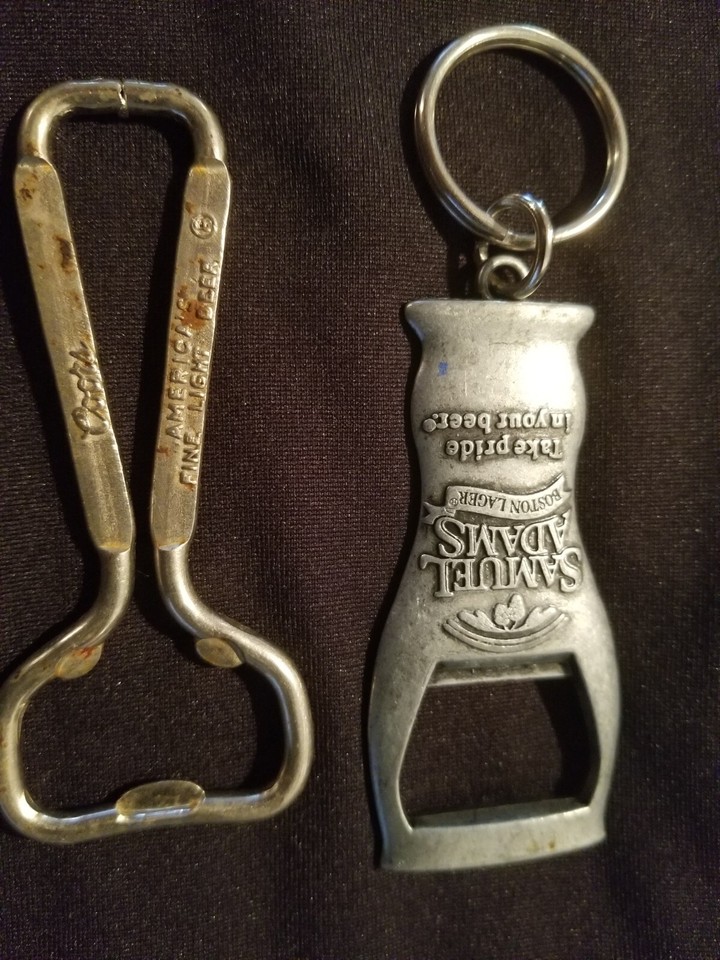 Sam Adams Keychain + Vintage Coors America's Fine Light Beer Bottle ...