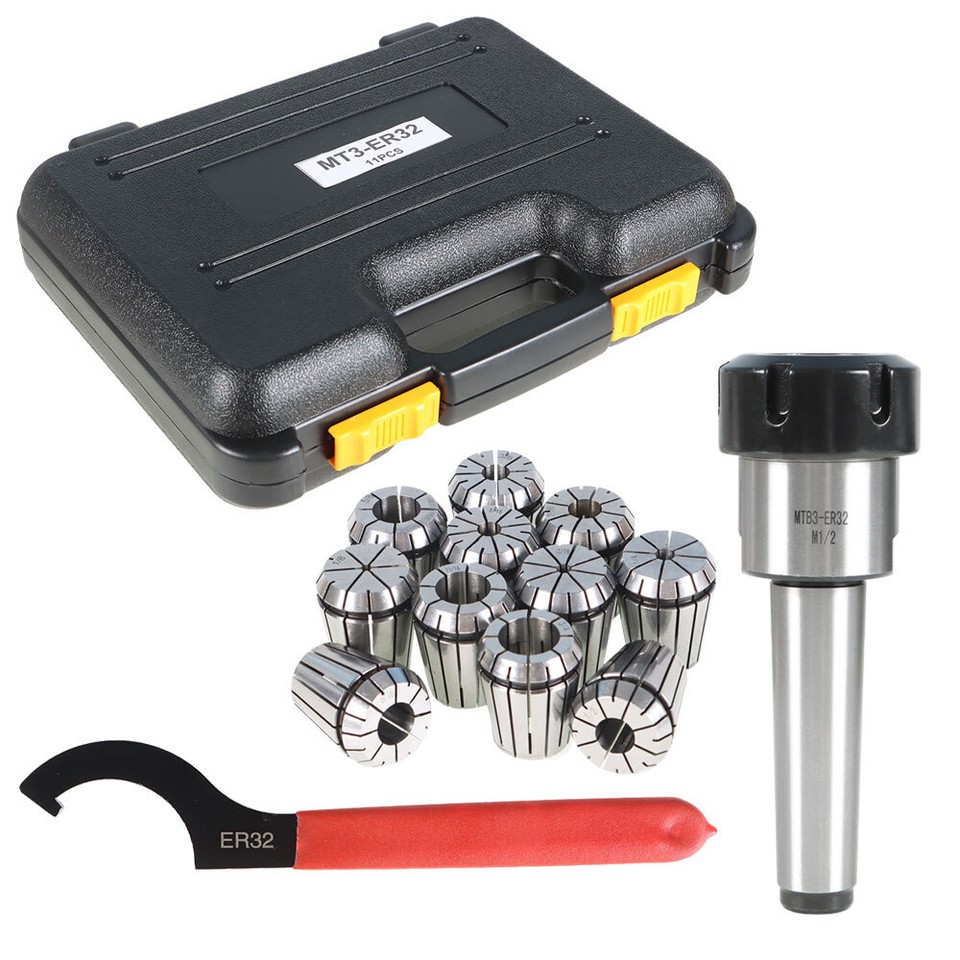 For Milling Machine MT3 New Shank With 11PC ER32 Collet Set ER32 Chuck & Spanner | eBay
