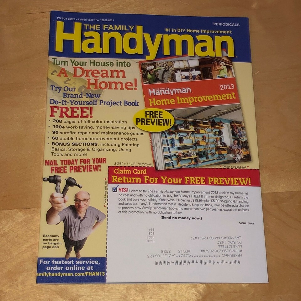 The Family Handyman Magazine March 2013 #1 In DIY Home Improvement Tips ...