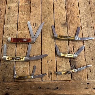 Vintage Case Pocket Knife Lot Bone Handle X6 Knives Made In USA | eBay
