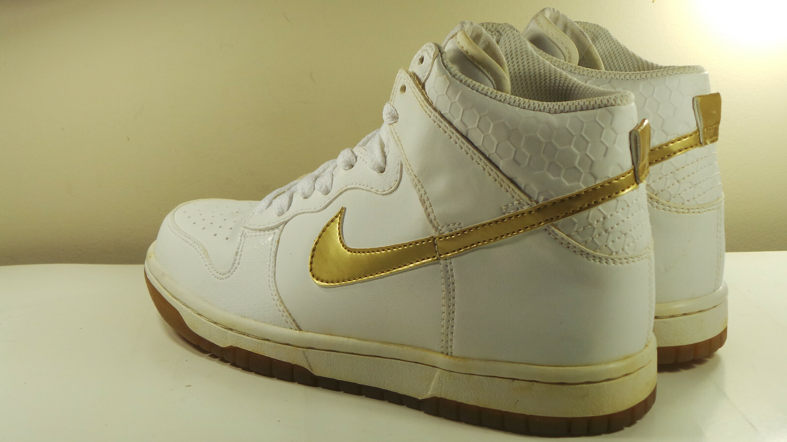 NIKE 2011 DUNK HI GS 316604 108 WHITE GOLD 5Y OR WOME… - Gem