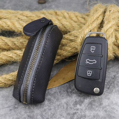 Car Keychain Genuine Leather Keychain Men Women Key Holder Wallet Case ...