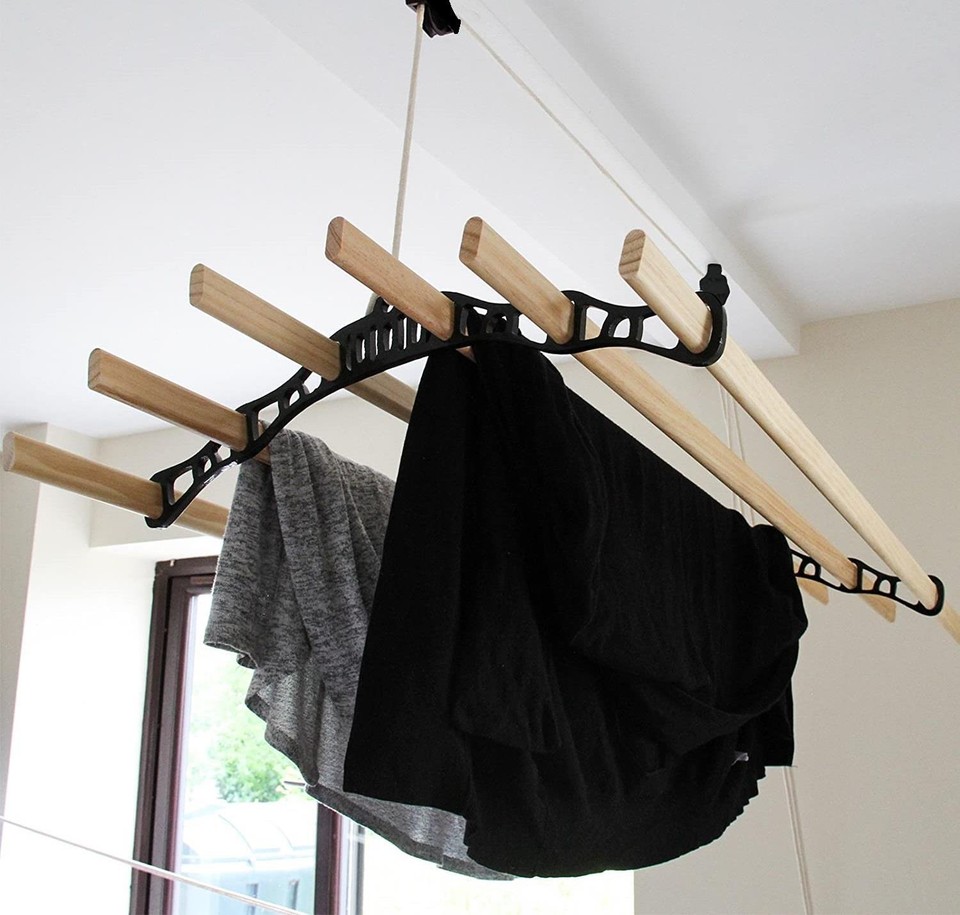 Pulley Clothes Airer Ceiling Maid Victorian Laundry Rack Maiden Kitchen ...