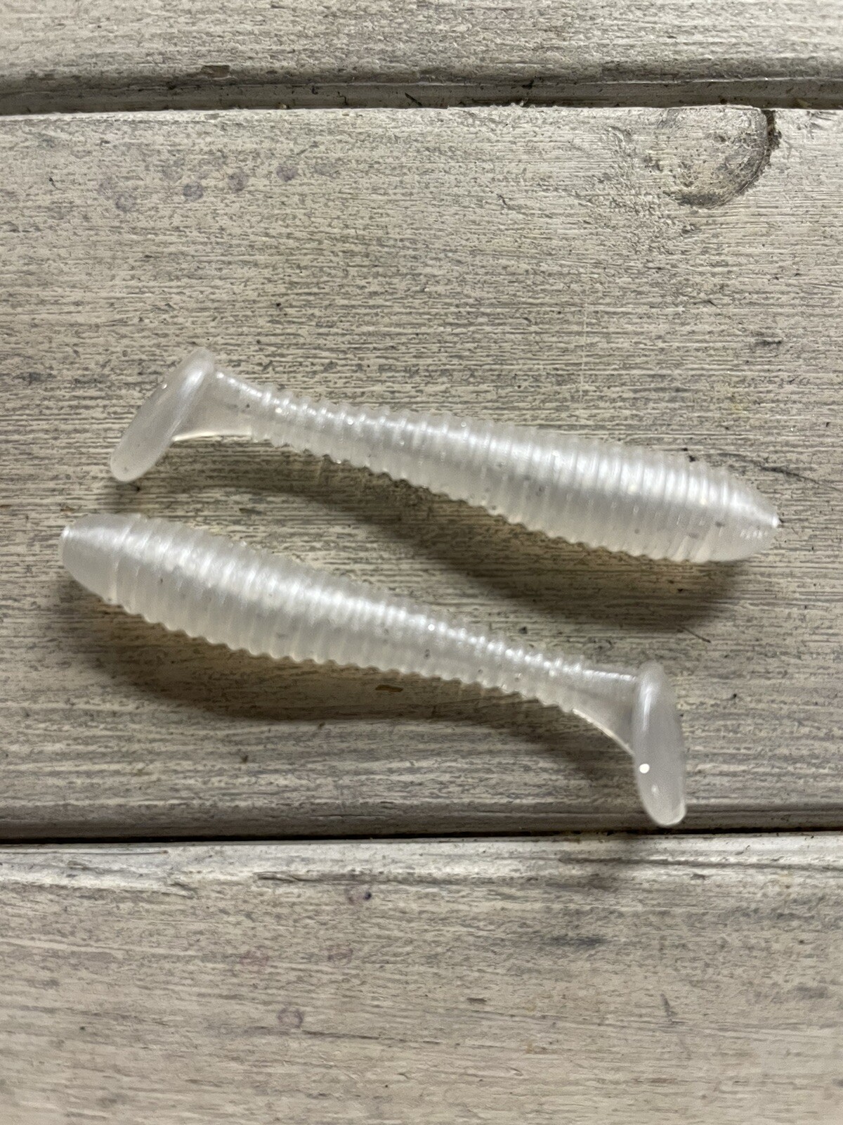 Ribbed Keitech Style Swimbait 2.0” Pearl Lot Of 30 Lures Crappie Bass ...
