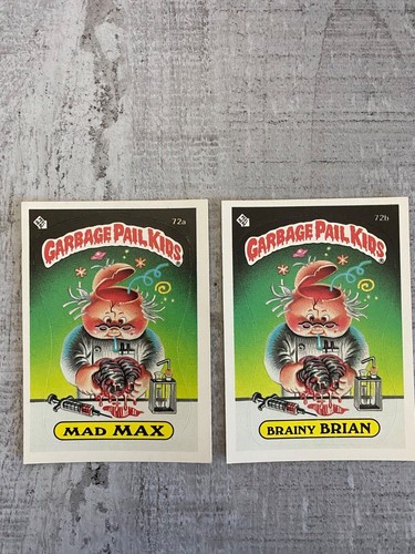 1985 Series 2 Garbage Pail Kids GPK Mad Max 72a & Brainy Brian 72b | eBay
