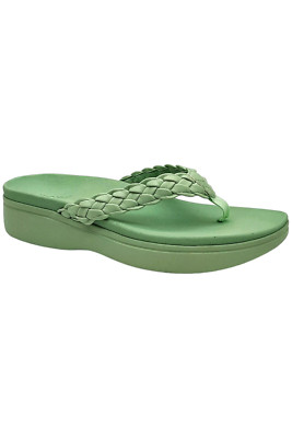 Vionic Braided Platform Thong Sandals Kenji Green | eBay