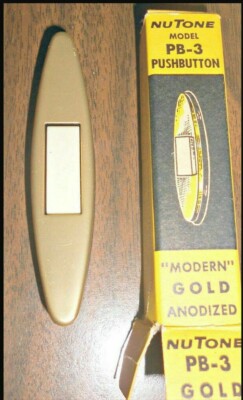 NuTone PUSH BUTTON Modern PB-3 Non-Lighted Gold 3-3/8" x 7/8" NEW PB-3G ...