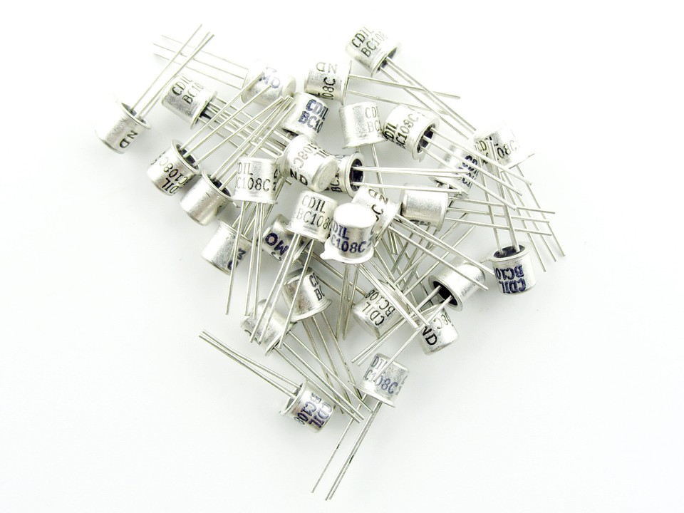 10x BC108C NPN Low Noise Small Signal Transistor TO-18 Metal CAN; CDIL ...