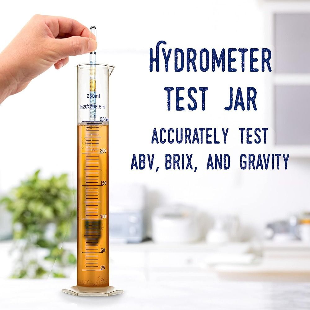 250 ML Hydrometer Test Jar Plastic Graduated Cylinder Test Homebrewed ...