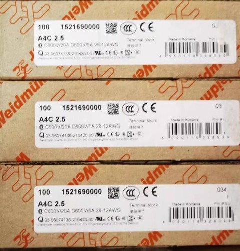 100pcs Weidmuller A4C 2.5 A series 2in 2out Straight-through terminal ...