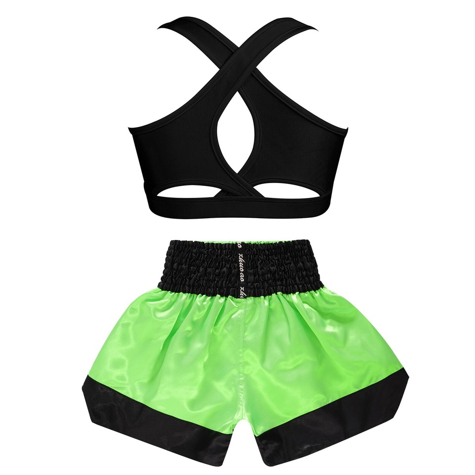 Kids Girls Crop Top With Shorts Cross Tracksuits Breathable Vest And ...