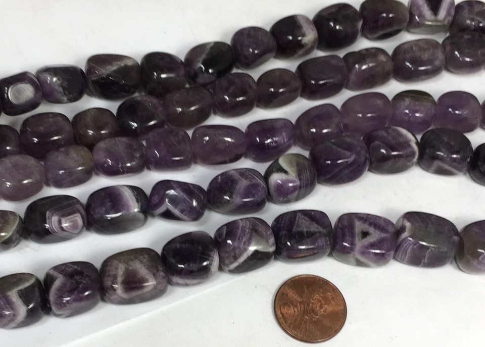 15.5" strand Amethyst beads/10mm x 15mm (m364a-w3.5) | eBay
