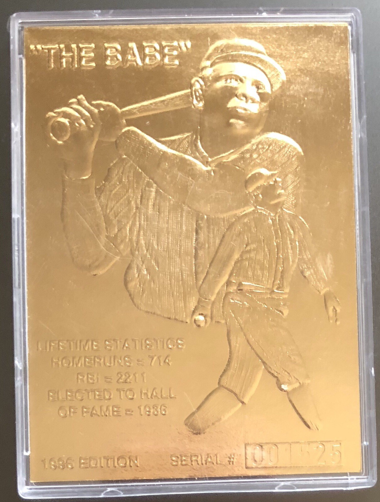 22 Karat Gold Baseball Collectible Babe Ruth 1996 Edition | eBay