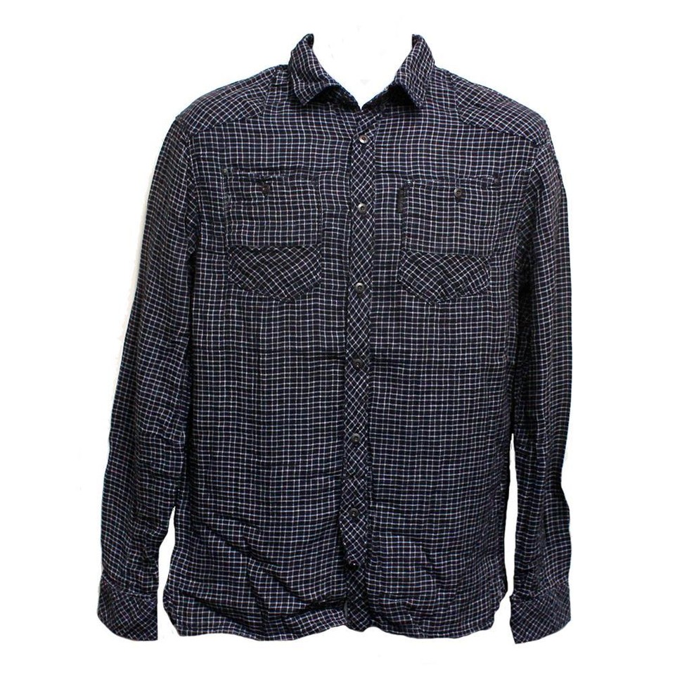 G-STAR RAW RADAR SHIRT L/S INDIGO MONDED CHECKERS 100% Authentic Super ...