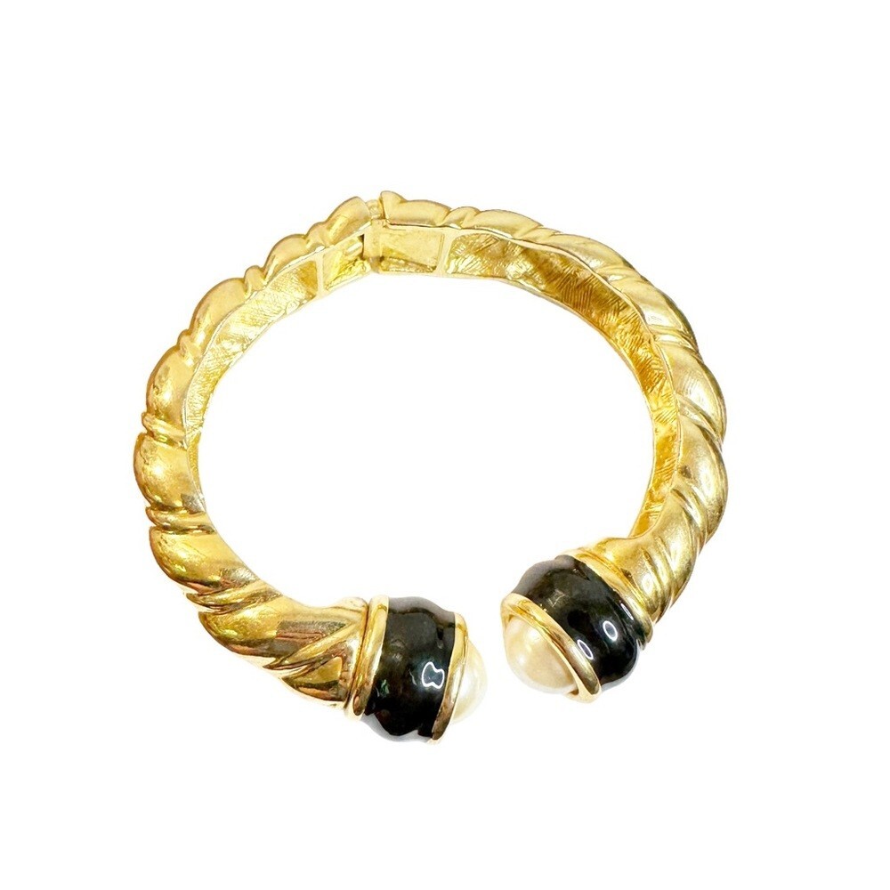 Joan Rivers Vintage Faux Pearl Hinged Clamper Cuff Bracelet Signed | eBay