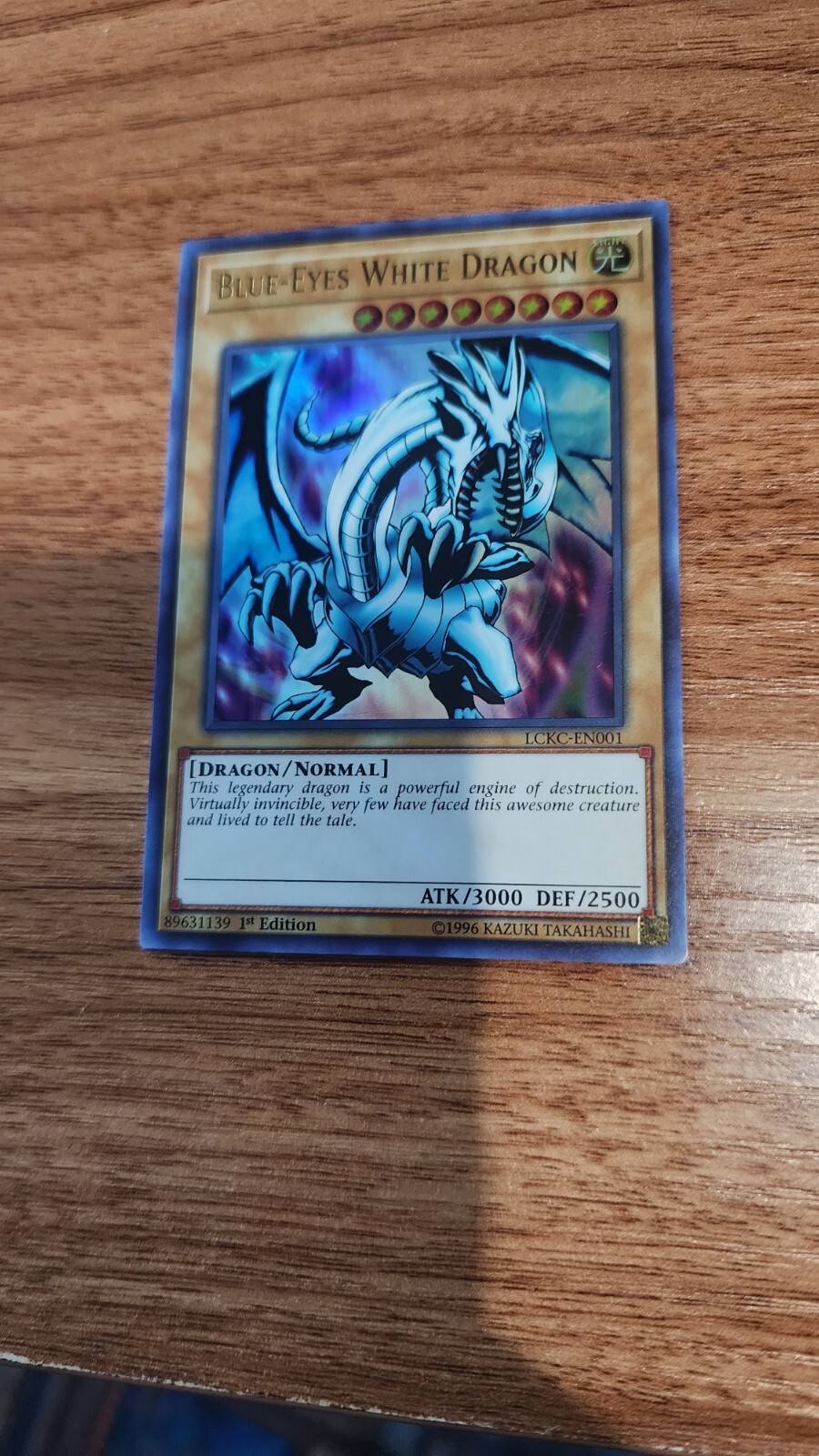 Blue-Eyes White Dragon (Version 1) LCKC-EN001 Ultra 1st Yugioh! LOB Art ...