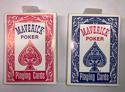 Vintage Maverick Poker Playing Cards Hoyle No. 1205 Blue & Red Sealed ...