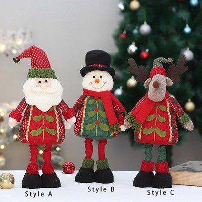 Stretchable Christmas Doll,Flexible Legs Standing Plush Figure Santa ...