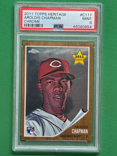 2011 Topps Heritage Baseball Aroldis Chapman #C117 RC Chrome Rookie ...