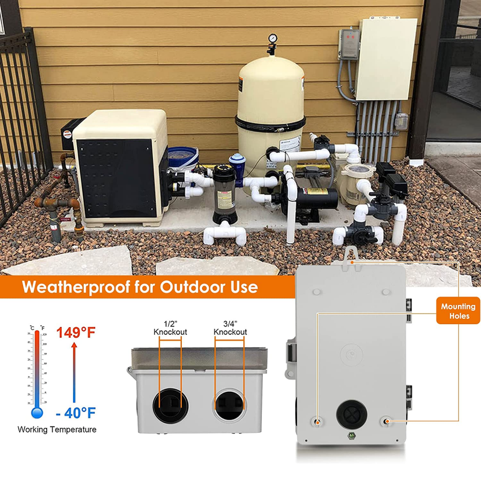 Suraielec WiFi Pool Timer, 120/277V Individual Switches Pump 40... | eBay
