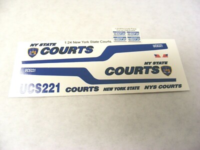 New York State Courts Police 1/24 Decals Fits Motormax Police 4-Door ...