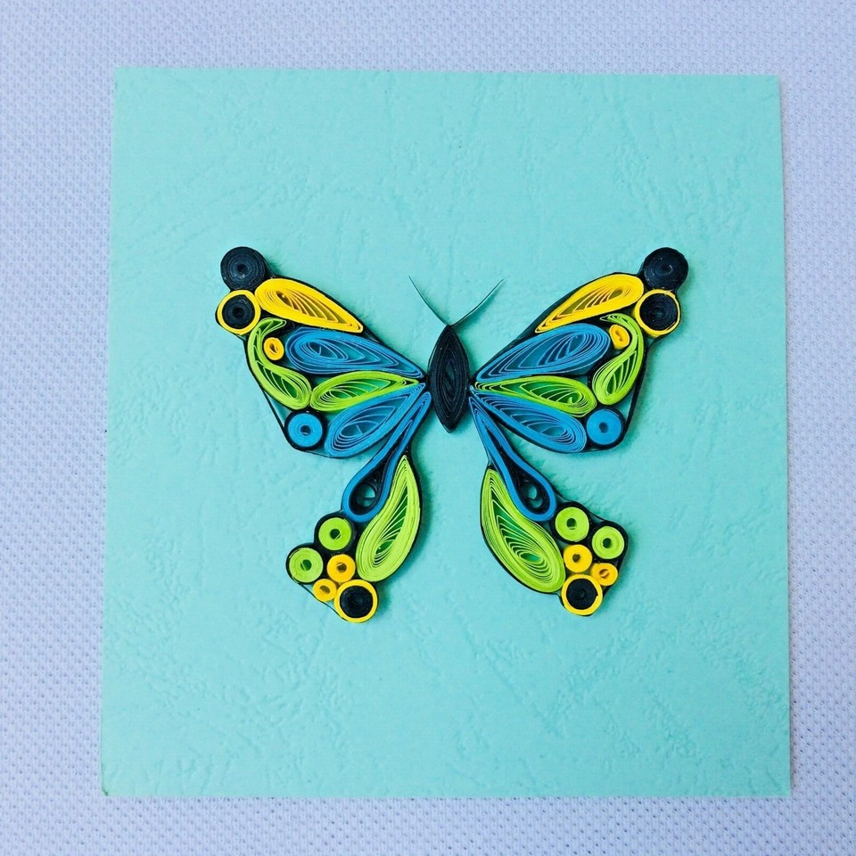 Paper Quilling colourful handmade Butterfly cards for making card, wall ...