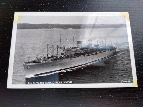 US Naval Ship General Simon B Buckner WWII Military RPPC Photo Postcard ...