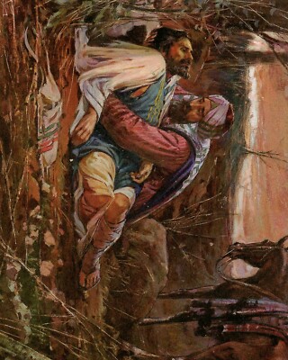 Catholic print picture- GOOD SAMARITAN P - 8" x 10" ready to be framed ...