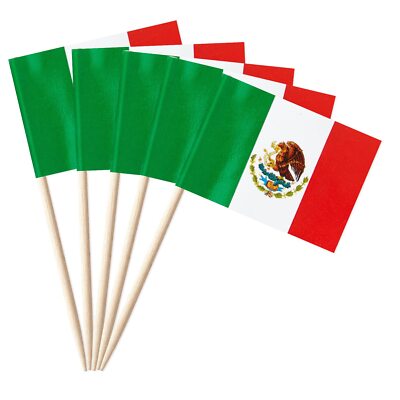 100 Pcs Mexico Flag Mexican Toothpick Flags Small Mini Mexican Cupcake ...