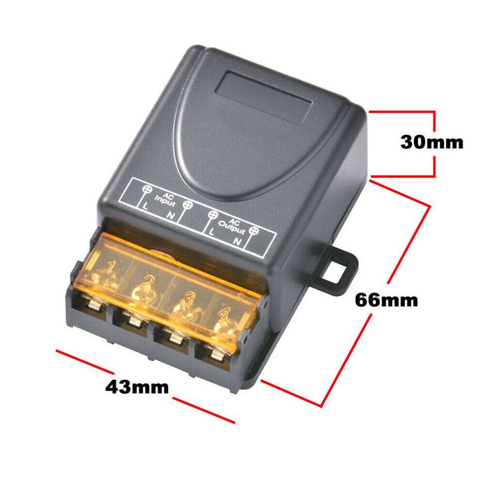 Wireless 110V-240V 30A 433MHz RF Relay Receiver Remote Control Smart ...