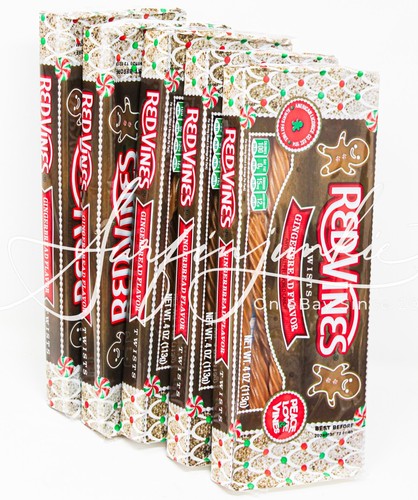 Red Vines Gingerbread Flavor Licorice 4 oz Qty/5 Sealed Christmas ...