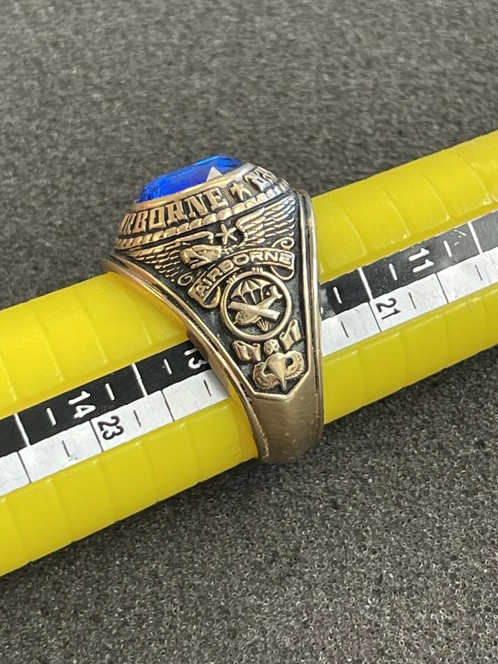 14K Solid Gold US Army Airborne Ranger Ring ...