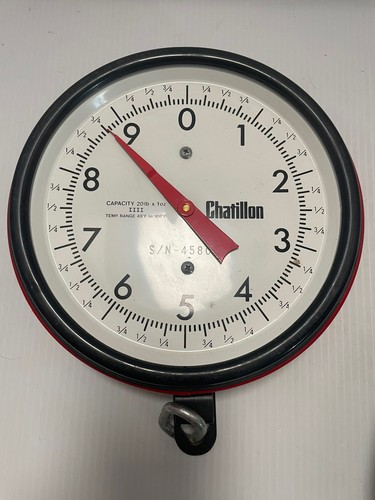 Vintage Chatillon Red 20 Lb Hanging Produce Grocery Scale W/ Basket Or ...