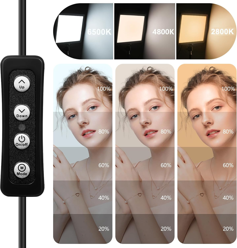 Luce Foto-Video LED 2-Pack, Luce Continua Dimmerabile USB LED Bi-Colore ...