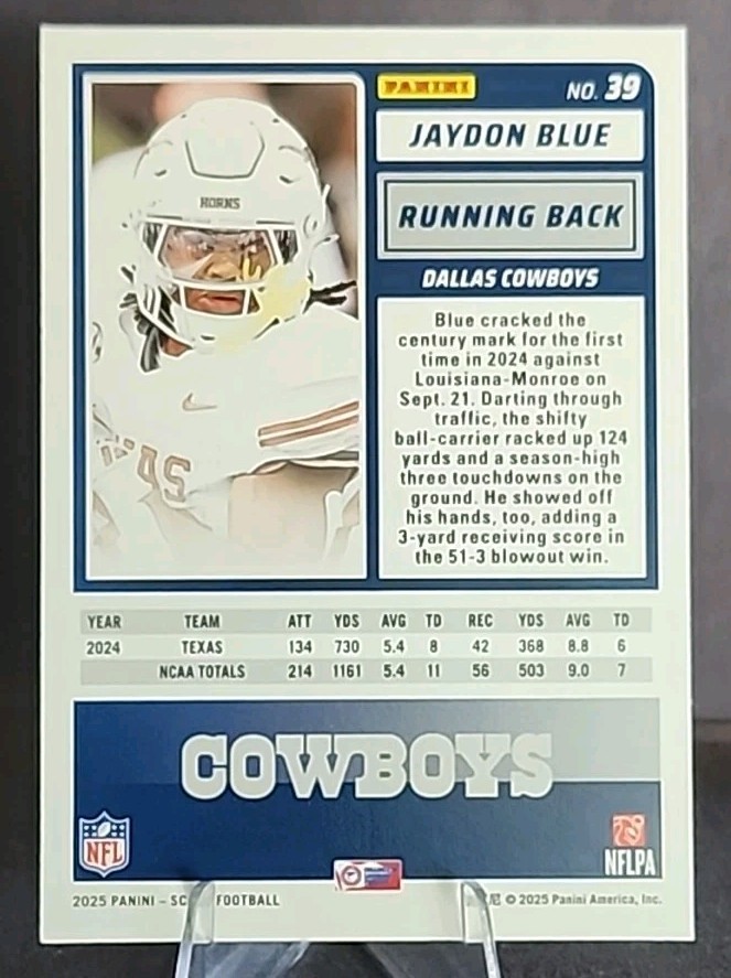 2025 Score Football Jaydon Blue #39 (RC) Dallas Cowboys Rookie | eBay