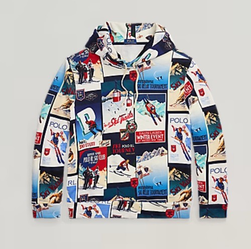 Polo Ralph Lauren Ski Patchwork Fleece Hoodie Sweatshirt Sweater NWT ...