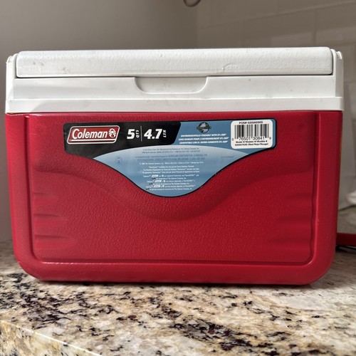 VTG COLEMAN Flip Lid 5205 RED 5 QT Personal Mini COOLER Lunch Box/Ice ...
