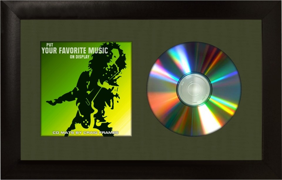 Single CD Display Frame 7x12 – Black 1" Frame– Wall Mount – Music ...
