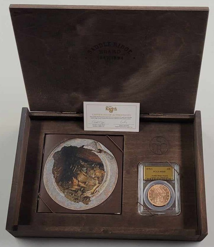 1878-S PCGS MS60 Saddle Ridge Hoard $20 GOLD COIN w/COA and Collector's ...