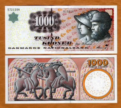 Denmark, 1000 Kroner, 1998, P-59b, UNC | eBay