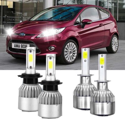 4PC LED Bulbs Headlight H7 H1 Combo KIT High Low Beam FOR Ford Fiesta ...