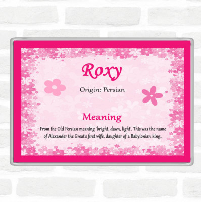 Roxy Name Meaning Jumbo Fridge Magnet Pink | eBay UK