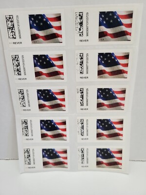 US Flag 10 Forever Stamps Major Error—First Letter of Title Missing ...